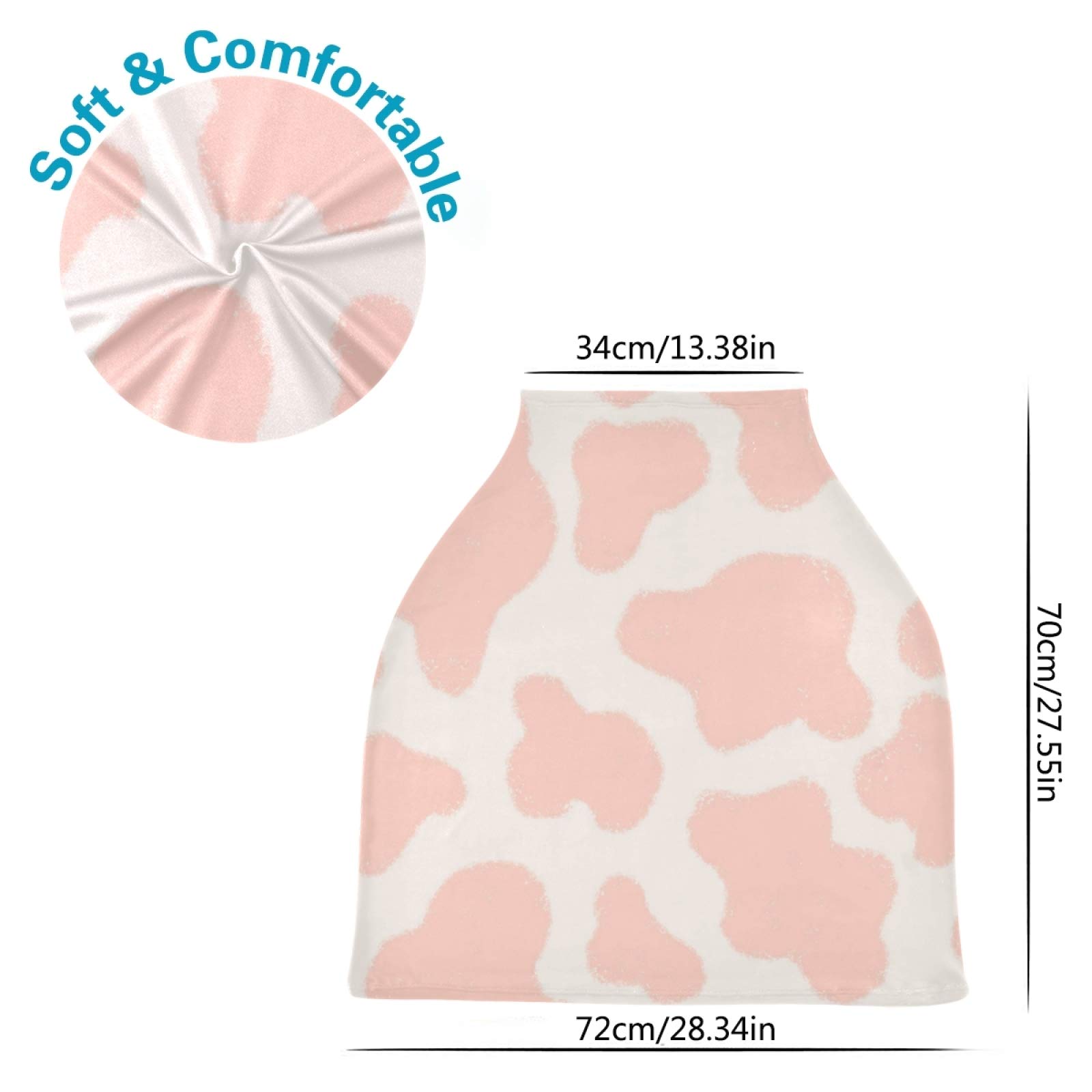 Nursing Cover Breastfeeding Scarf Pink Cow Print- Baby Car Seat Covers, Stroller Cover, Carseat Canopy(7ya1a)