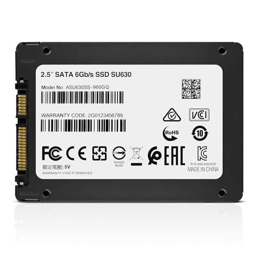 ADATA ASU630SS-960GQ-R 2.5-inch Internal SSD 960GB SU630 Series 3D NAND QLC SMI Controller 0.3 inch (7 mm)