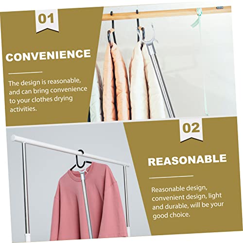 Abaodam 4pcs stitching clothes rail outdoor window shade stainless steel hangers outdoor tools Retractable closet pole extended closet pole clothing hook pole Professional Clothes Rod CD