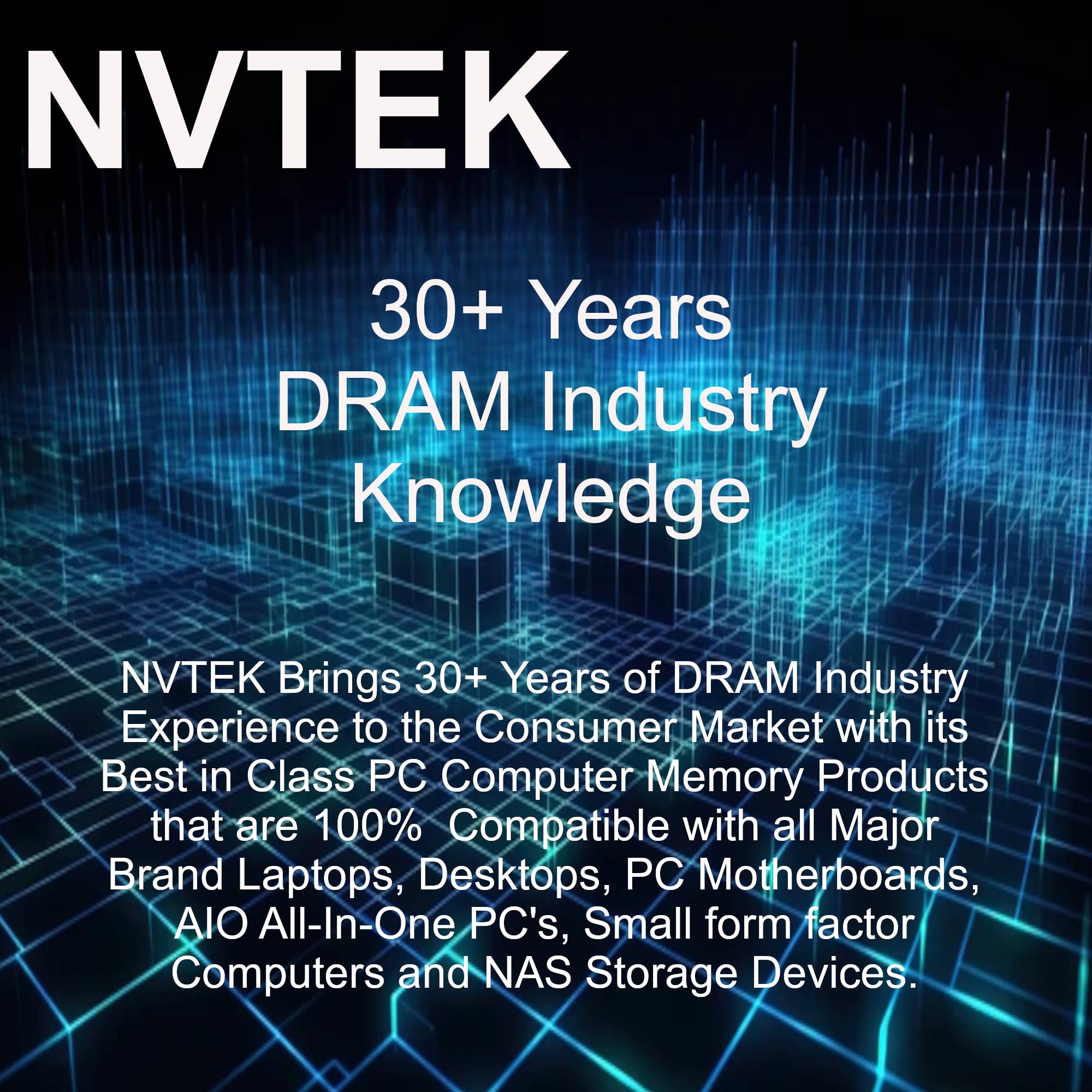 NVTEK 16GB (1X16GB) DDR4 3200MHZ PC4-25600 UDIMM 2Rx8 1.2V CL22 288-PIN Non-ECC Unbuffered Desktop PC Computer Memory