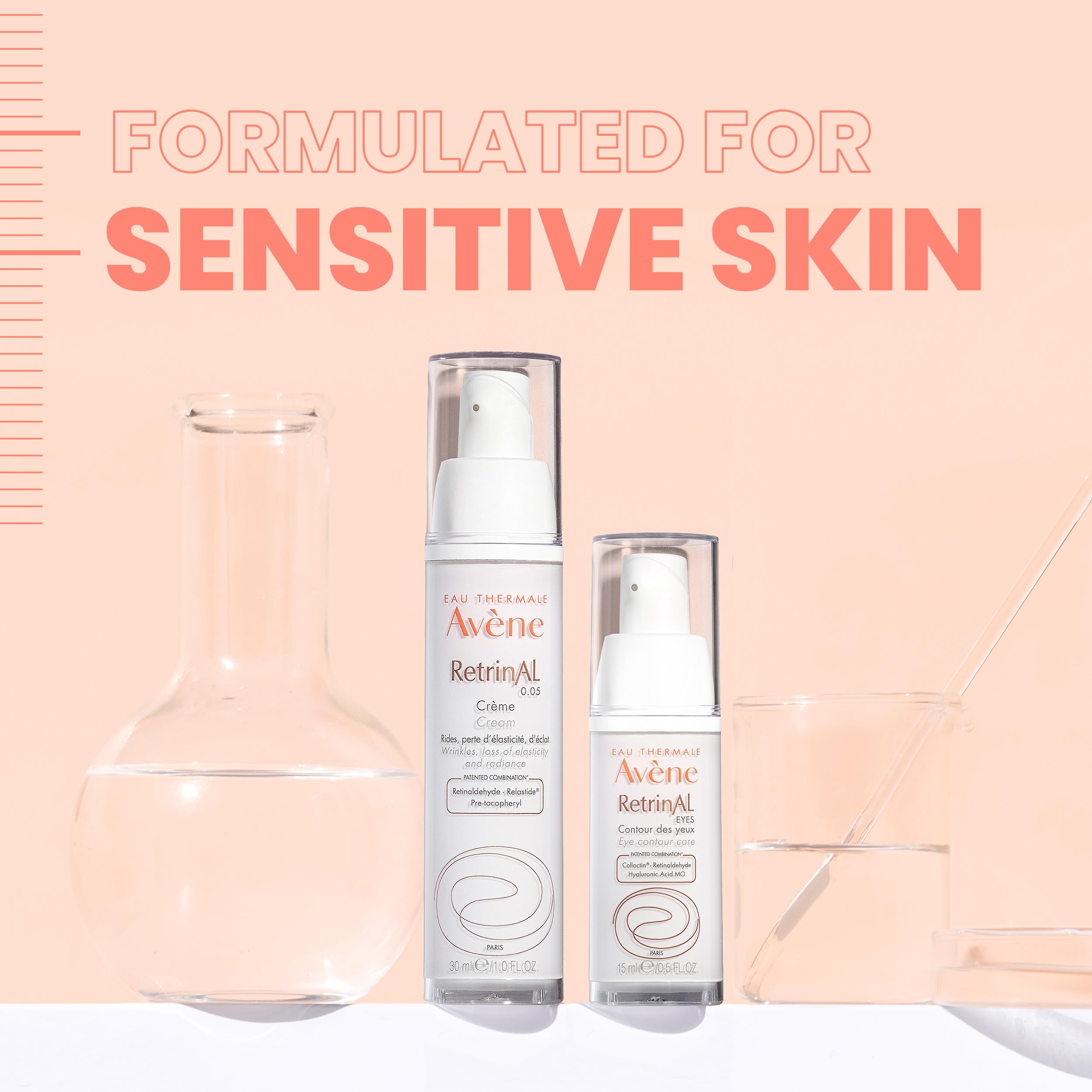 Avene RetrinAL 0.05 Cream, Retinaldehyde, Plump & Reduce the Appearance of Deep Lines & Wrinkles, 1.01 Oz