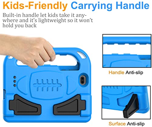 BMOUO Kids Case for Onn 7 inch Tablet 2020/2019 (Model: 100005206/100015685), with Built-in Screen Protector, Shockproof Light Weight Handle Stand Case for Surf Onn 7" Android Tablet, Blue