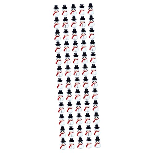 Abaodam 60 Pcs Mini Snowman DIY Snow Globes Embellishments for Crafting Cake Decor Miniatures for Crafts Tiny Ornaments Christmas Mini Snowman Figures Birthday Party Supplies Charm