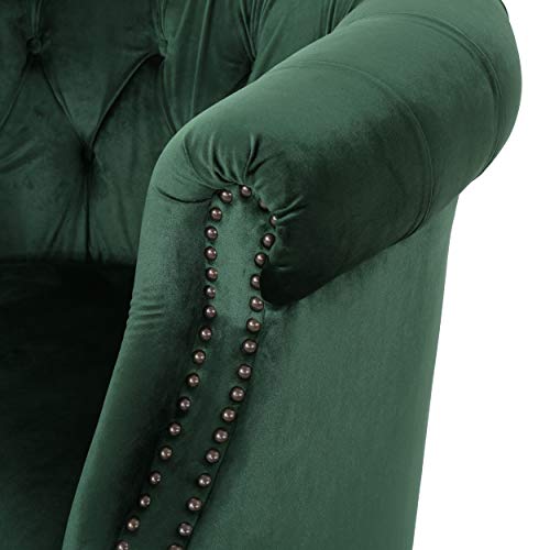 Christopher Knight Home Akira Velvet Club Chair, Emerald 29.6D x 33W x 30.25H in