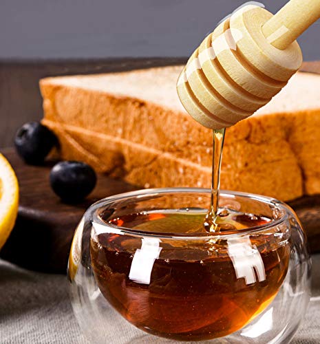 20Pcs Honey Dipper Sticks, 3 Inch Wooden Honey Dipper, Mini Honeycomb Stick, Honey Stirrer Stick for Honey Jar Dispense Drizzle Honey and Wedding Party Gift