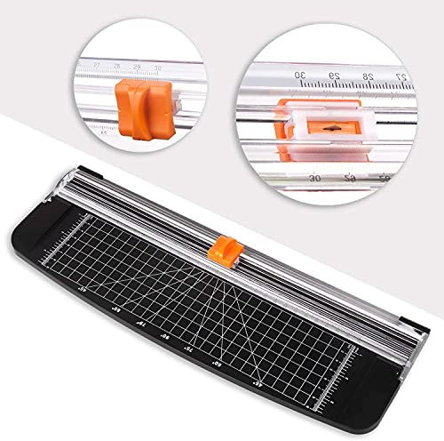A4 Paper Cutter,Paper Trimmer Guillotine with Automatic Security Safeguard Scrapbooking Tool for Cutting Paper Photographs or Labels Office Home Manual, Black