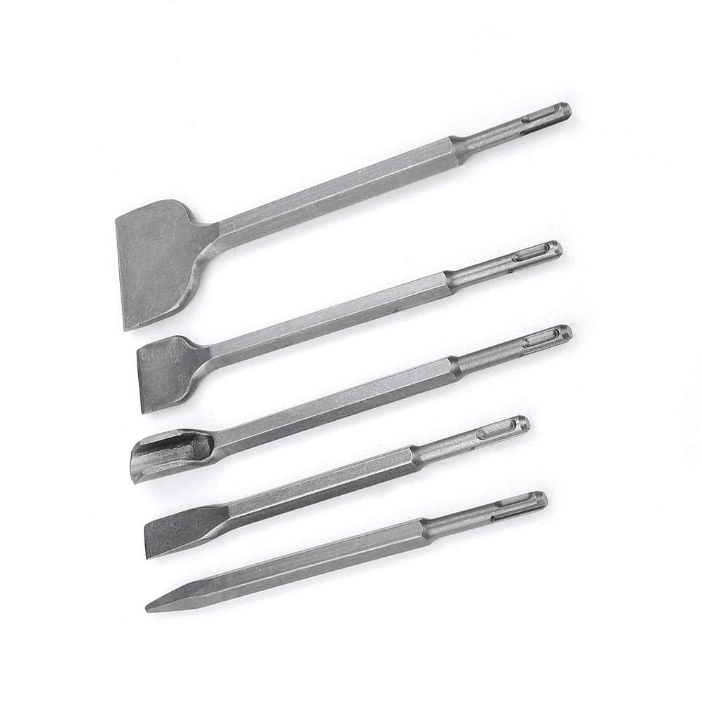 Heavy Duty Drill Bits Chisels Set, 5pcs 40CR Steel Plus Bits Chisel Set for Electric Rotary Hammer