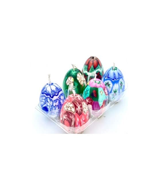 Alan’s Art “Easter Egg” Translucent Scent-Free Candle (Set of 6, Multi-Colored)