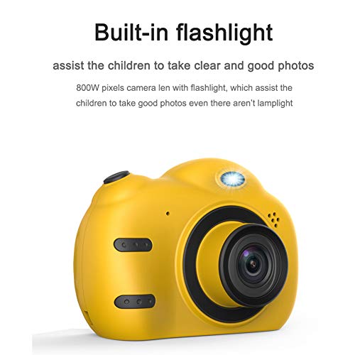 Mini Digital Camera Child Camera Toy Cartoon Video Recorder Can Shoot Camera 1080P 8MP Camera,Yellow,8GB