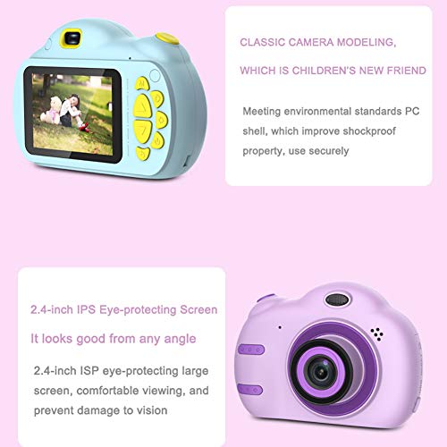 Mini Digital Camera Child Camera Toy Cartoon Video Recorder Can Shoot Camera 1080P 8MP Camera,Purple,8GB