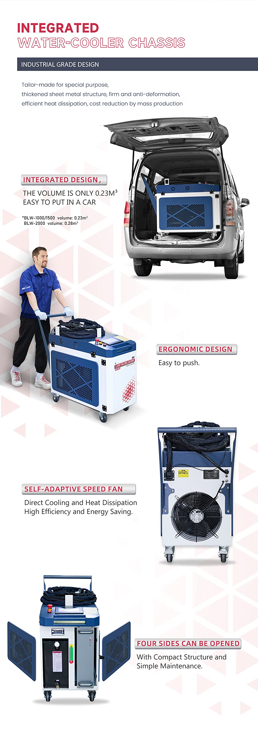 2 in1 Laser Welder Machine for Metal 2000W Mobile Laser Welding Machine Max Auto Wire Feeder 10m Fiber Cable Laser Welder Machine for Metal Stainless Steel Iron Aluminum Copper
