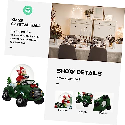 Abaodam Crystal Ball Car Santa Claus Snow Globe Model Truck Santa Ornament Santa Snow Globe LED Water Glittering Birthday Gift Xmas Craft Decor Desktop Decor Home Use Desktop Decor LED 1pc
