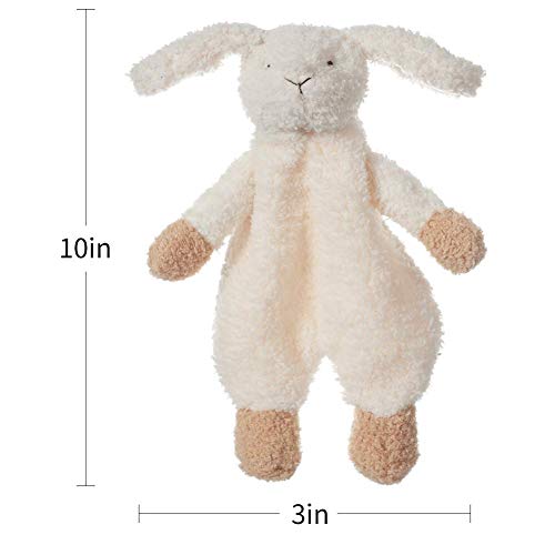 Apricot Lamb Stuffed Animals Security Blanket White Bunny Rabbit Infant Nursery Character Blanket Luxury Snuggler Plush(White Bunny, 10 Inches)