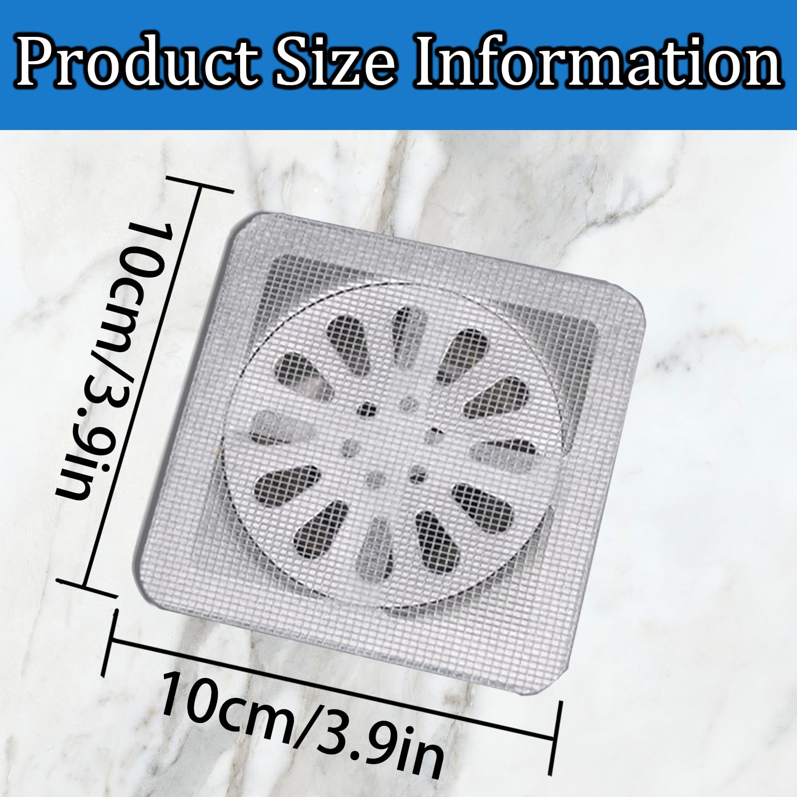 25PCS Shower Drain Hair Catcher, Bath Shower Drain Screen, Shower Drain Mesh Stickers, Disposable Mesh Sticker Catcher for Bathroom, Kitchen, Sink Sewer for Human and pet Hair