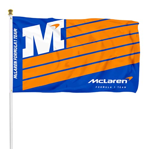 Bayyon Checked Flag MCLAREN Formula 1 Flag 3x5Feet for Car Fans with Brass Grommets