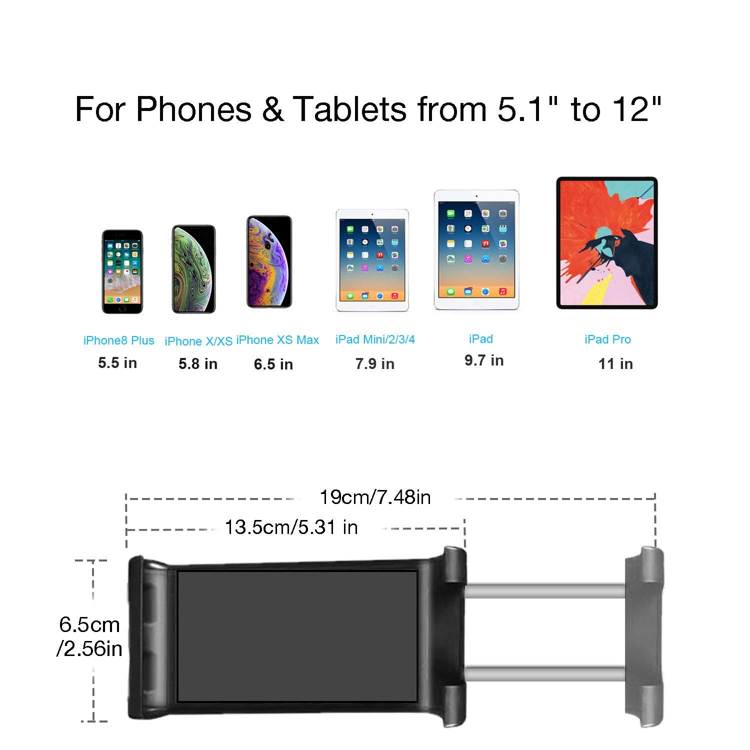 Bben iPad Wall Mount,360° Rotating Kitchen iPad Stand, iPad Under Cabinet Mount, Tablet Wall Mount for iPad Pro, Kitchen Tablet Holder for iPad Mini 5, iPad Air 4, Other 5-12” Devices, Black