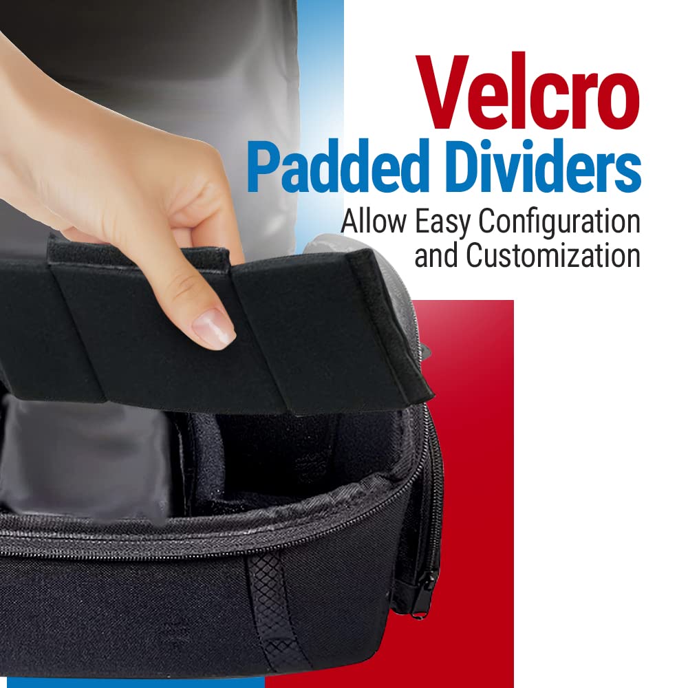 Vidpro DSLR and Video Camera Gadget Bag - Large Protective Case Includes Padded Dividers Handle and Shoulder Strap Compatible with Most Camera Brands Fits 1-2 DSLR Cameras 4 Lenses and Accessories