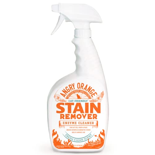 ANGRY ORANGE Cat Urine Odor Eliminator & Stain Remover - Stain Cleaner for Pets, Cat-friendly Fresh Scent Urine Deodorizing Spray and Enzyme Cleaner for Home Use