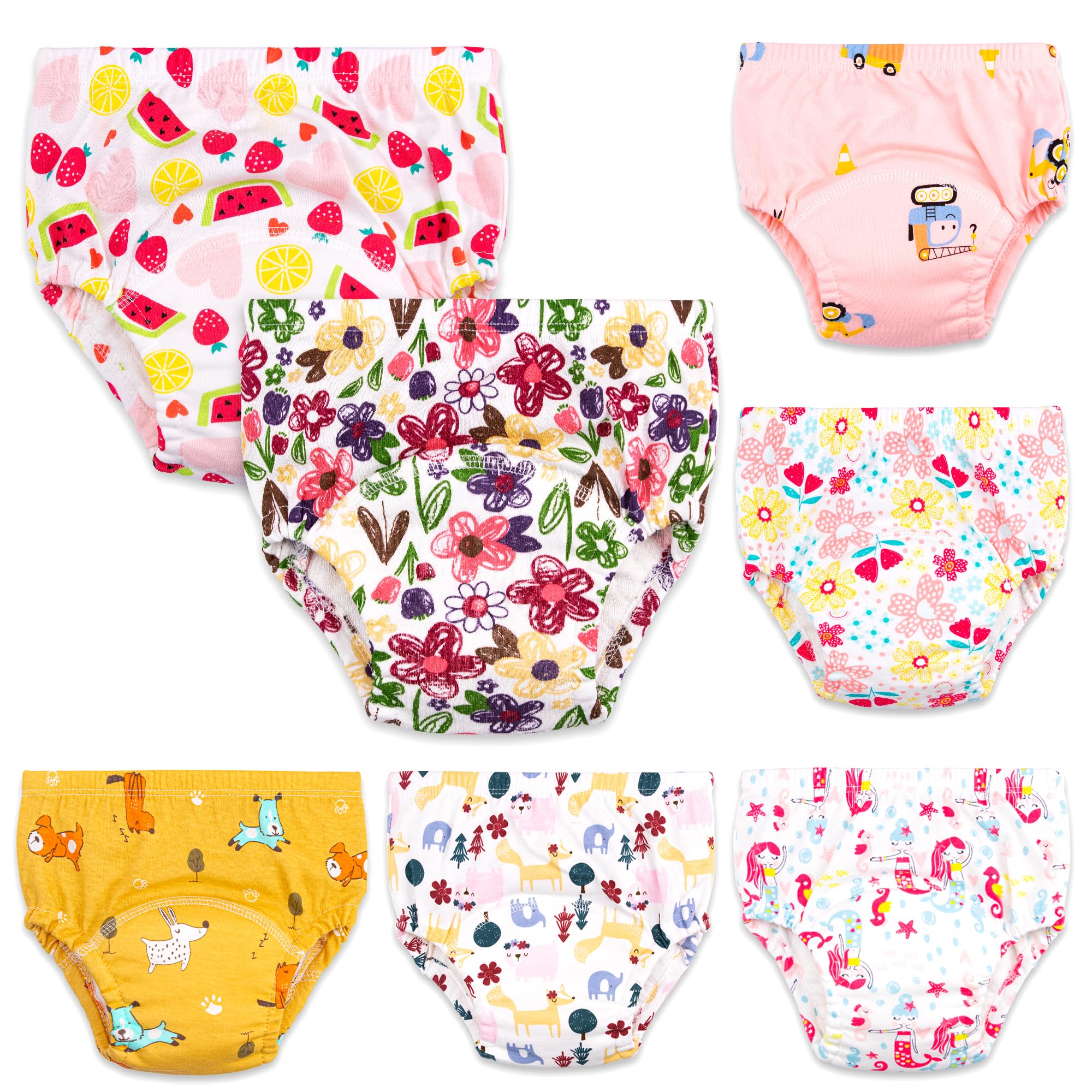 Max Shape Baby Girls Training Underwear,Toddler Girls Training Pants,Training Underwear fo Girls 7 Pack Orange 3T