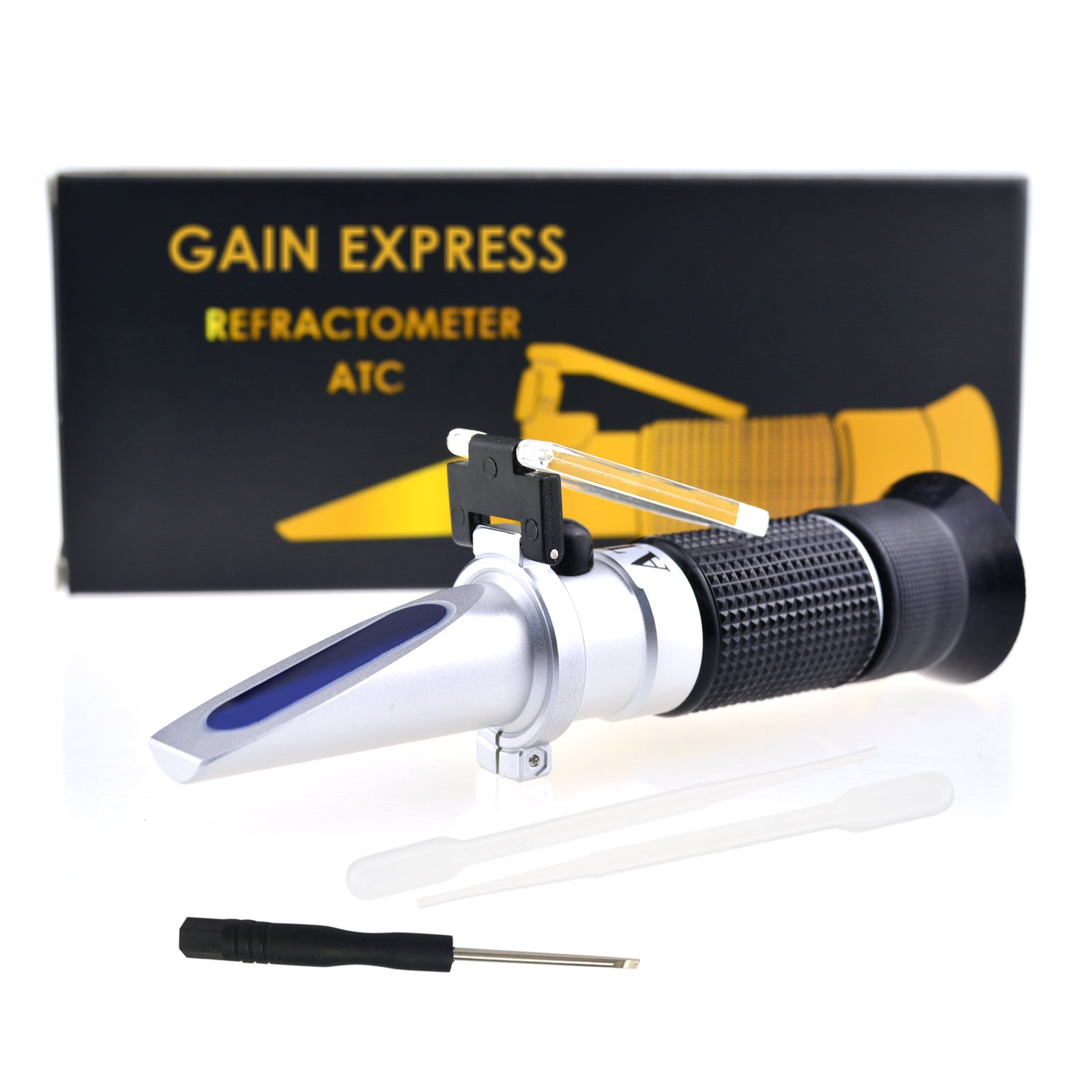 3-in-1 Automotive Battery Antifreeze Refractometer, -60~0°C Ethylene/ -50~0°C Propylene Glycol/ 1.100-1.400 Battery Fluids Specific Gravity, Battery Charge Test Cooling System Coolant Freezing Point