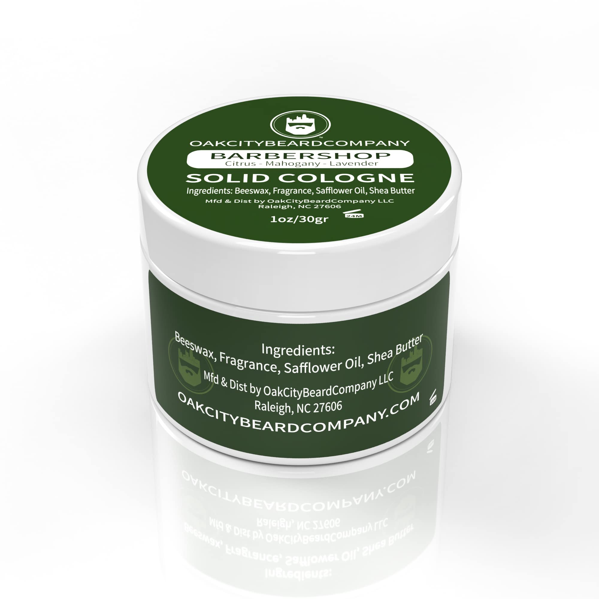 Oak City Beard Company - BarberShop - Solid Cologne - 1 Ounce - Citrus - Mahogany - Green Notes - Lavender