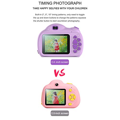 Mini Digital Camera Child Camera Toy Cartoon Video Recorder Can Shoot Camera 1080P 8MP Camera,Purple,8GB