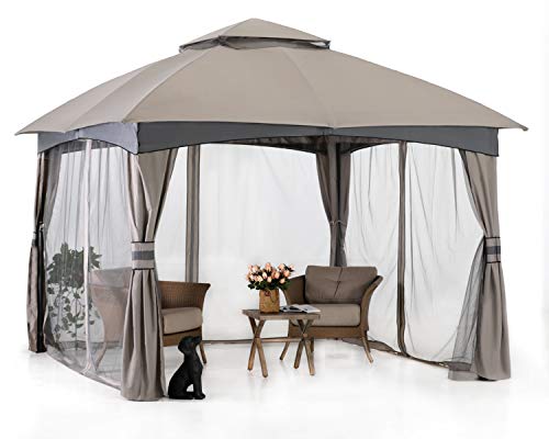 ABCCANOPY 8x8 Outdoor Gazebo - Patio Gazebo with Mosquito Netting, Outdoor Canopies for Shade and Rain for Lawn, Garden, Backyard & Deck (Gray)