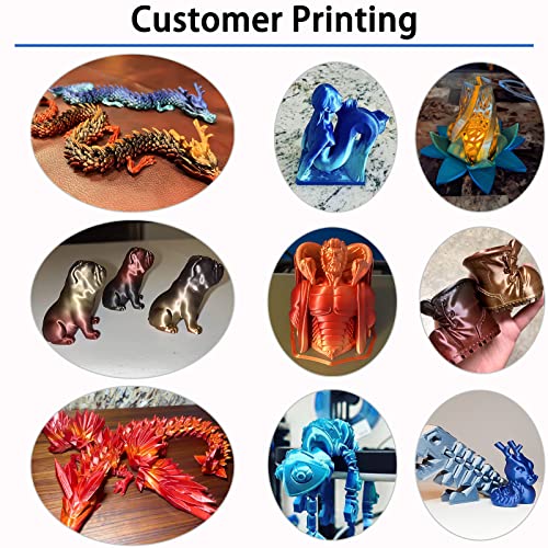 3D Printer Filament Bundle, PLA Filament Silk Shiny PLA Filament 1.75mm +/- 0.02mm, 3D Printing Filament 200g x 4 Spools