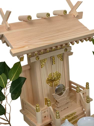Kamidana no Sato Shrine Set, One Company, Wakaba (Medium), Shrine Set, Authentic Shinto Shrine Set, New Construction, Opening, Office, Kamidana Natural