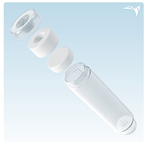 AQUATICLIFE 10" x 2.5" Translucent Refillable Reusable Water Filter Cartridge for DI Resin and Other Media