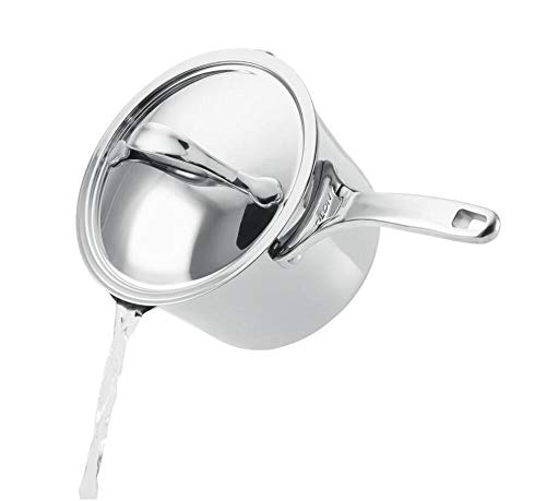 Anolon 77448 Nouvelle Stainless Steel Sauce Pan/Saucepan with Straining and Lid, 3.5 Quart, Silver