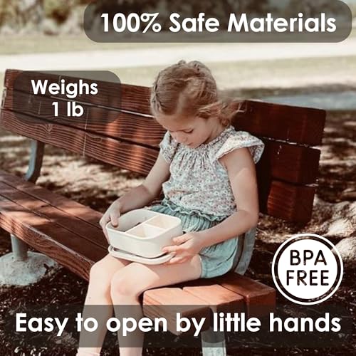 Ali+Oli Leak Proof Bento Box (Dream Blue) Food-Grade Silicone Bento Box, BPA, Phthalate, Lead, & PVC Free - Bento Lunch Box for Kids and Adults - Leak Resistant Sets With Lids Container