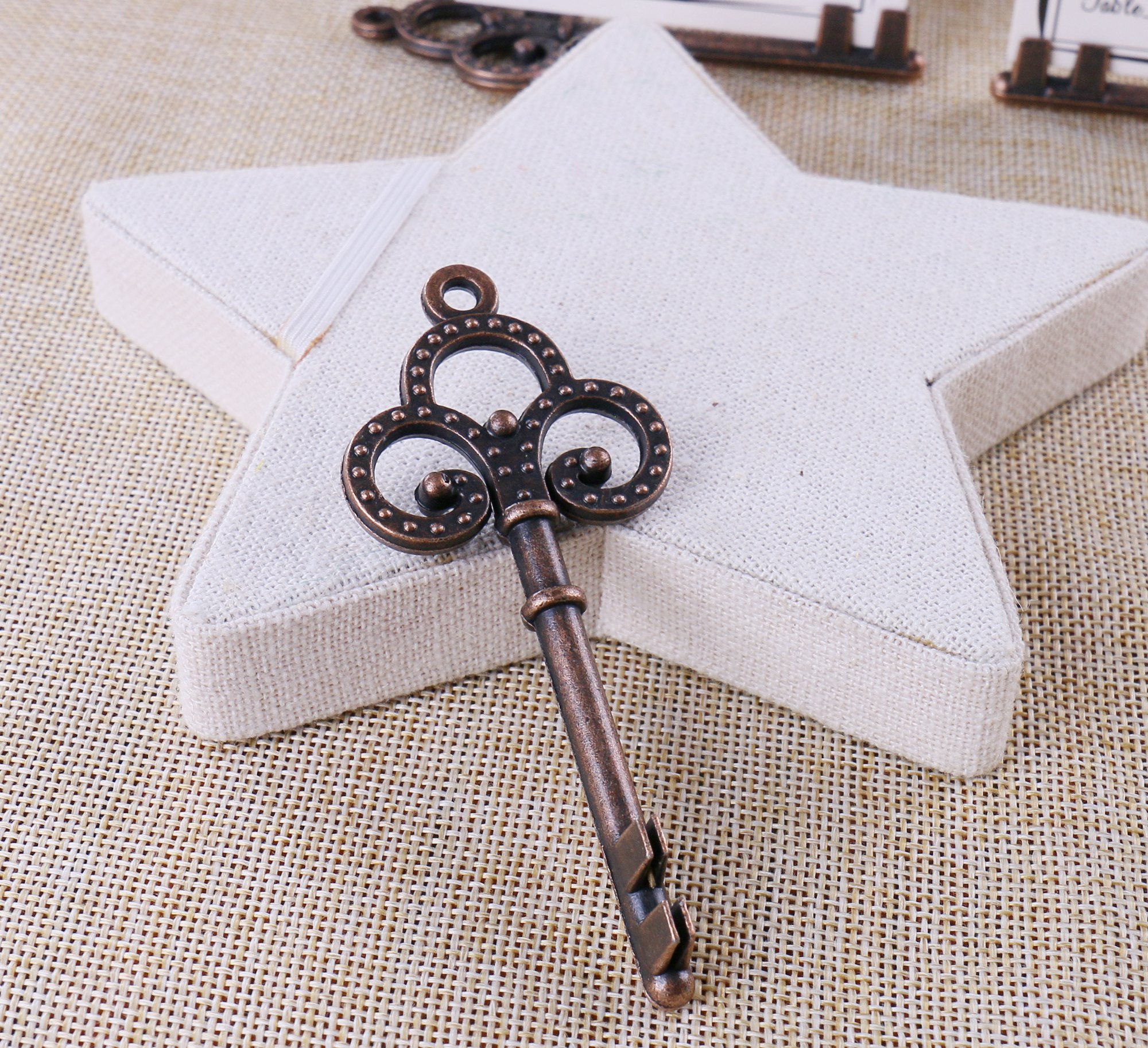 40pcs Antique Skeleton Key Shaped Wedding Favor Rustic Decoration Photo Holder Key to Your Heart