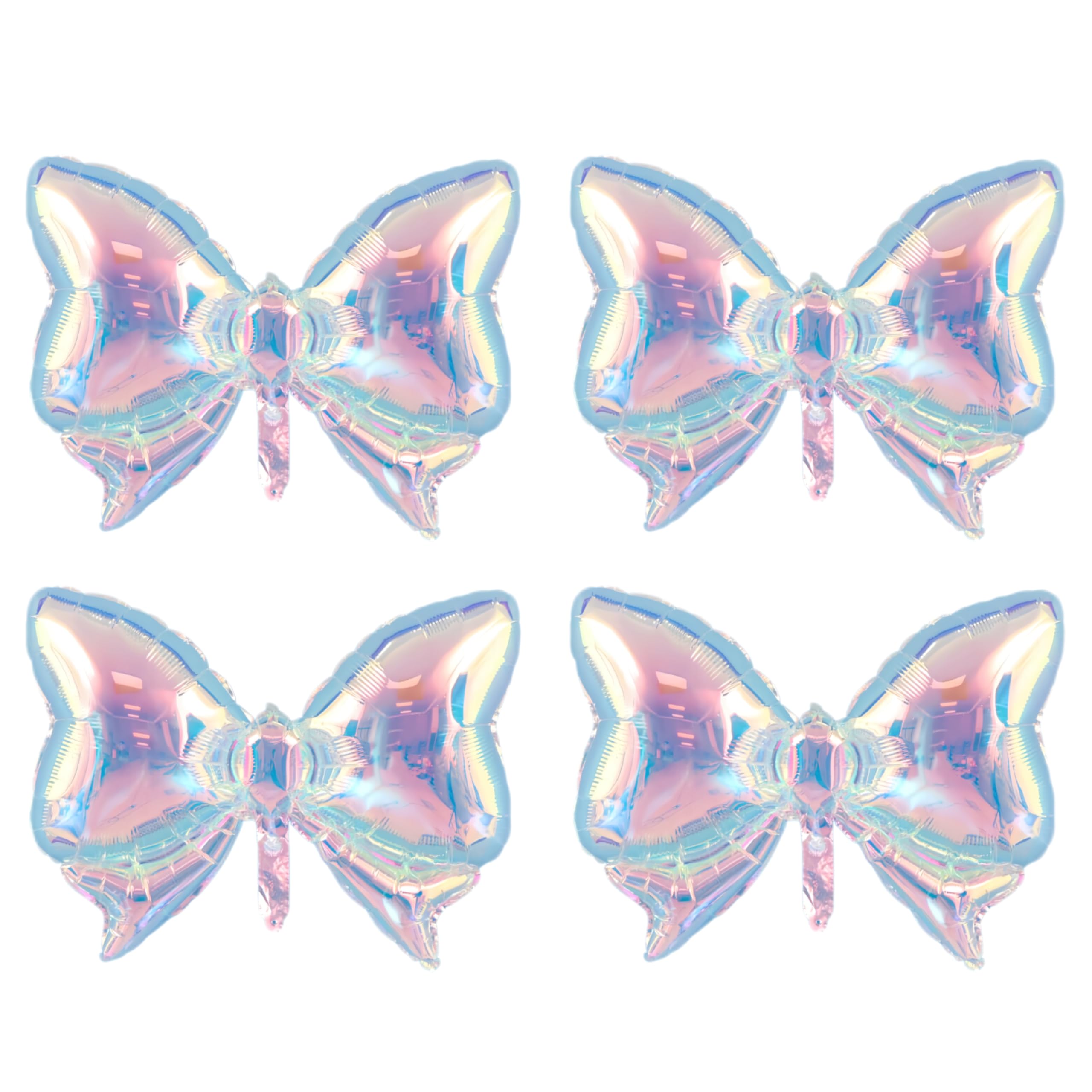 4Pcs Iridescent Bow Balloons/Kids Baby Shower Decorations Gift Balloons/Colorful Happy Birthday Gift Balloons/Under The Sea Mermaid Party Decoration Balloon/Balloons Cannot Float Using Helium