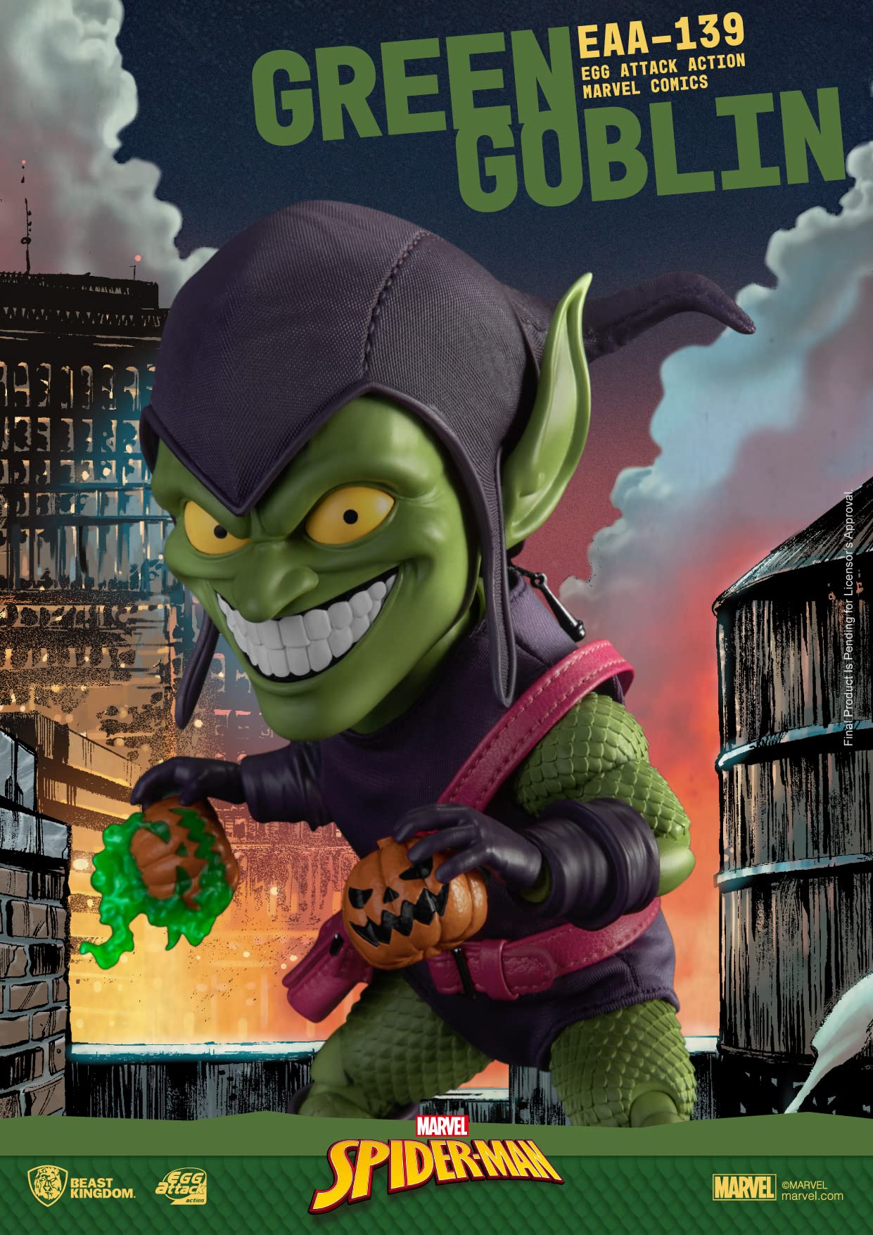 Beast Kingdom Marvel Comics: Green Goblin EAA-139 Egg Attack Action Figure, Multicolor