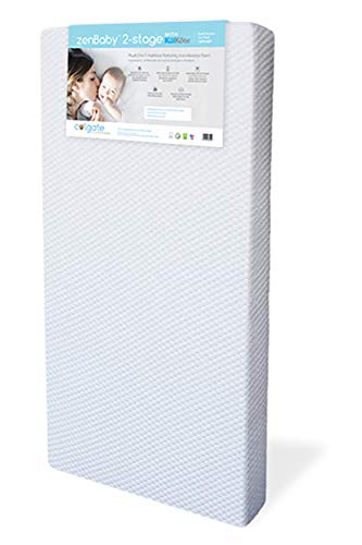 Colgate Mattress zenBaby 2-Stage Crib Mattress - Features 5-Inch Thick Dual-Zone Hypoallergenic Ecofoam with KulKote Technology on Infant Side for Temperature Regulation