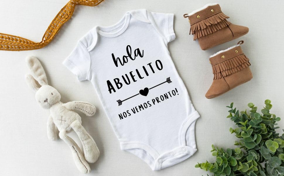 Hola Abuelito Baby Pregnancy Announcement White 0-3 Months