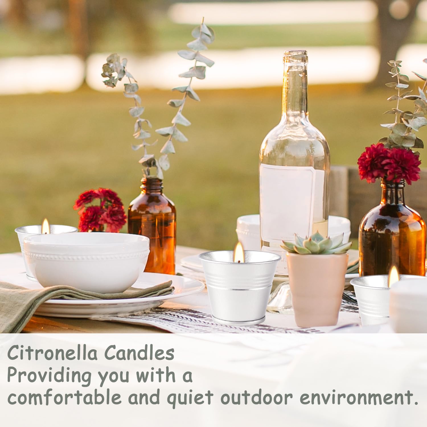 32 Pcs Citronella Candle 2.2 OZ Nature Soy Wax Candle, Indoor & Outdoor, Jar Candle for Patio Yard Balcony Porch Camping BBQ