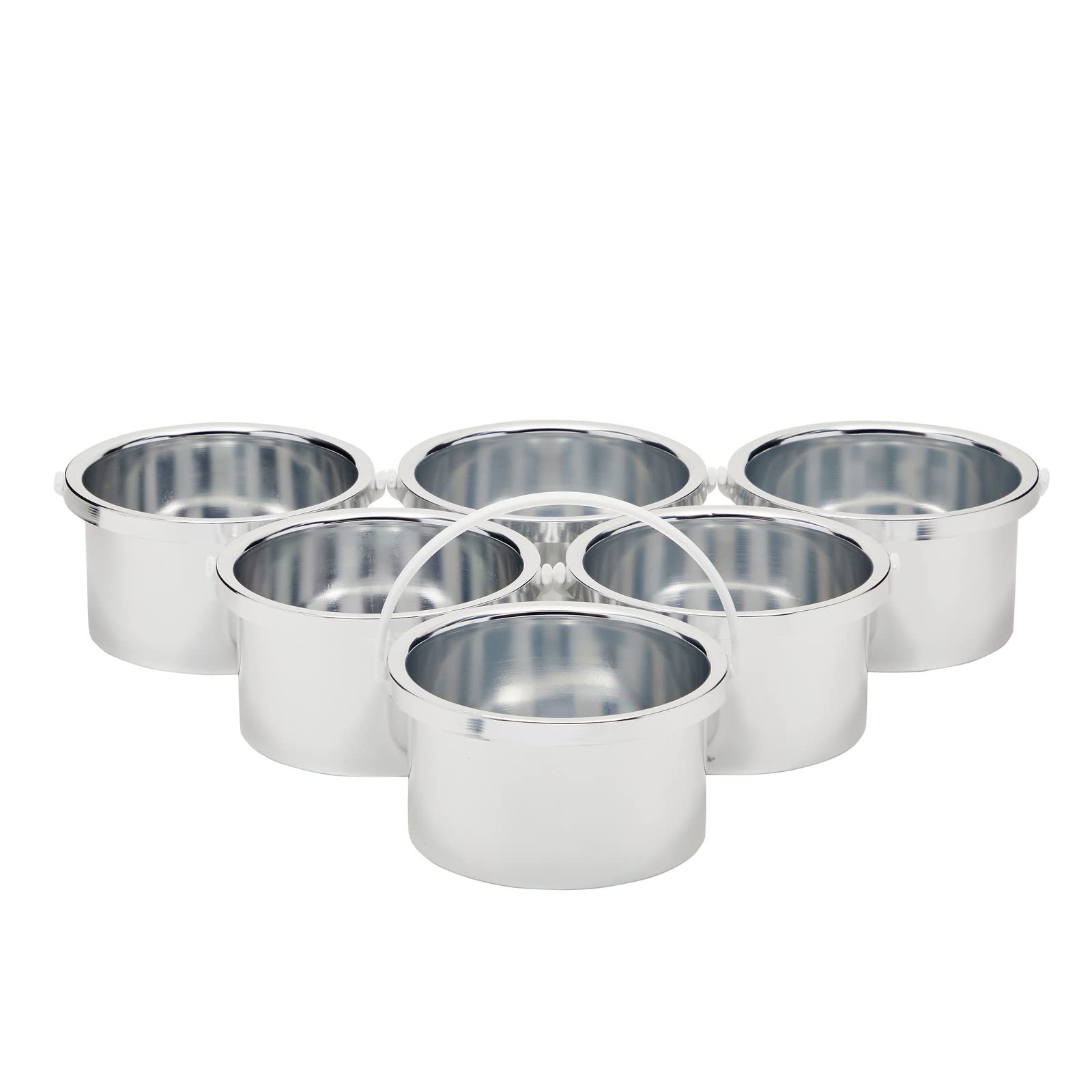 Okuna Outpost 6 Pack Replacement Metal Inner Wax Melting Pot for Hair Removal, Candle Making (14.1 oz)