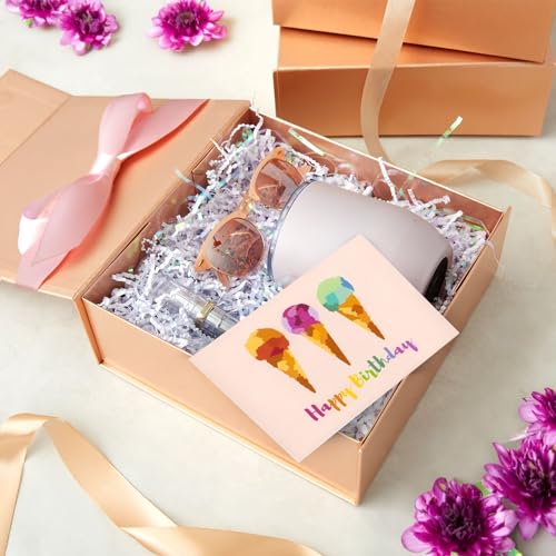 6 Pack Proposal Boxes with Lid for Groomsmen, Bridesmaid, 9.5 x 9.5 x 3.5 Inch Square Glossy Rose Gold Magnetic Gift Box for Parties, Retail