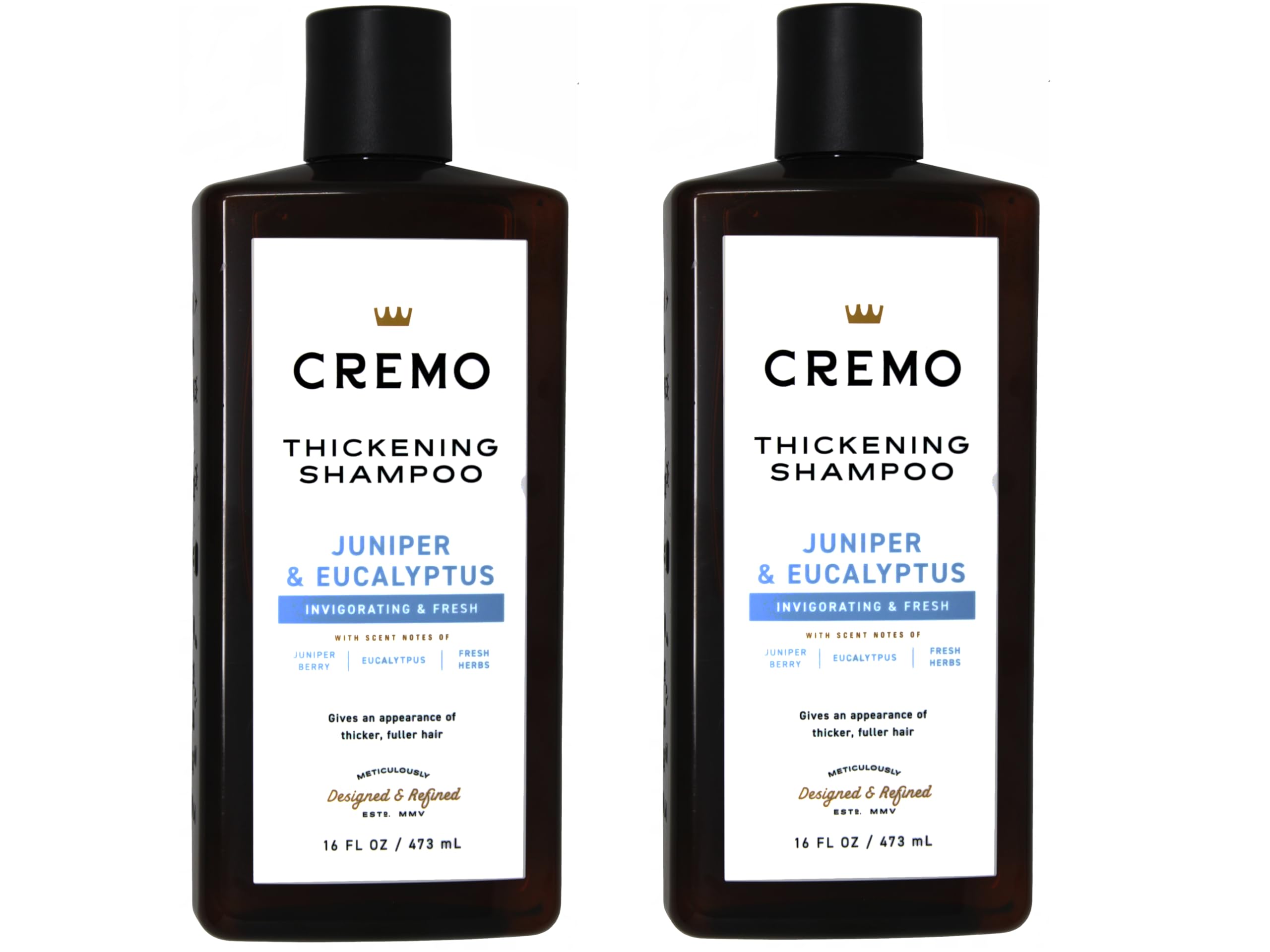 Cremo Barber Grade Juniper & Eucalyptus Thickening Formula for Fine or Thinning Hair, eucalyptus, juniper, eucalyptus, 16 Fl Oz (2-Pack)