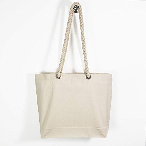 6 Pack Rope Handle Tote Bags Large Tote Bag with Rope Handles Sturdy Canvas Reusable Grocery Shopping Bags Tote Bag Beach Bag (Large (20"W x 15"H x 5"D))