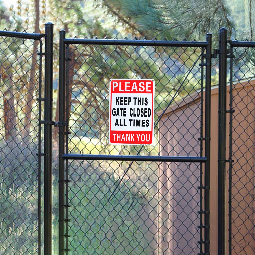 2-Pack Please Keep This Gate Closed Sign 10"x 7" .04" Aluminum Reflective Sign Rust Free Aluminum-UV Protected and Weatherproof