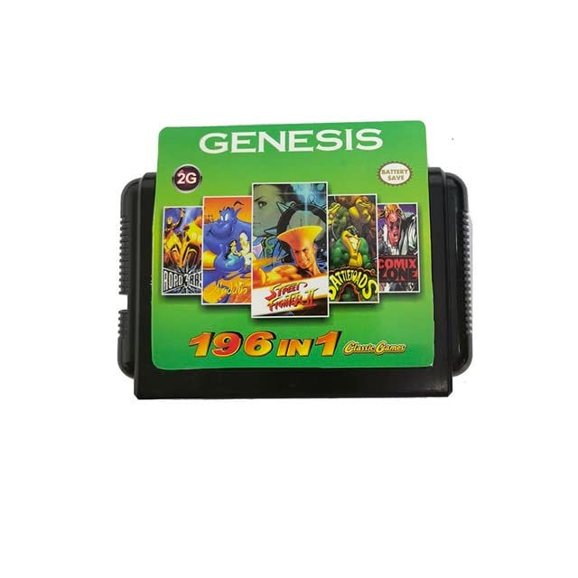 196 In 1 Game Collection For Sega Genesis MegaDrive 16 Bit Cartridge PAL And NTSC (JP)