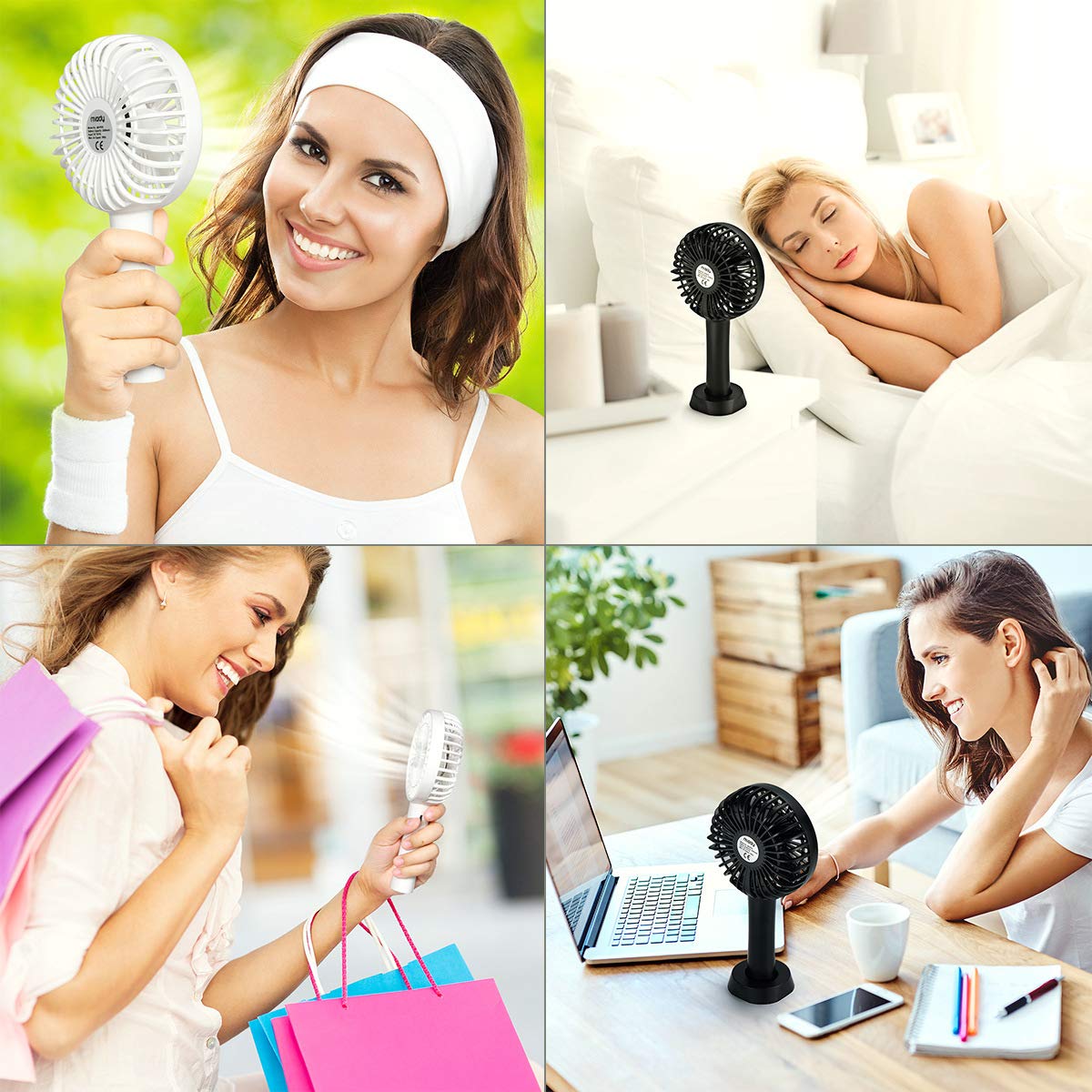 2-Pack Portable Handheld Fan 3 Speed Mini USB Desk Table Fan Personal Electric Small Fan for Travel Office Room Household Outdoor