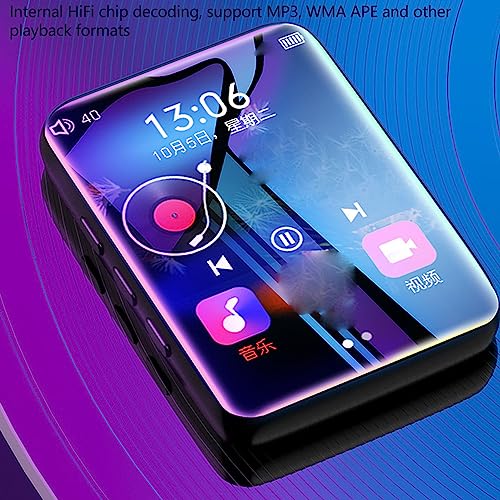 2.4inch Full Touchscreen MP3 Player with Bluetooth 5.0, Lossless MP4 MP5 Music Player with Built in Speaker, FM Radio Recorder