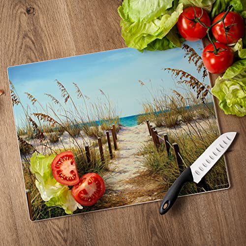 CounterArt 'Path to the Ocean' Glass Cutting Board, 15 x 12"
