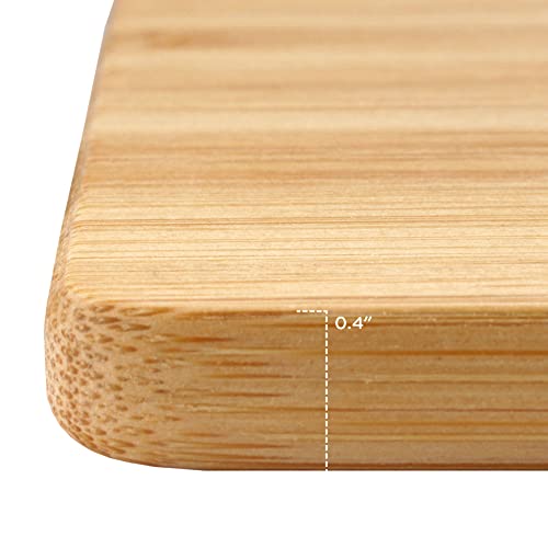 BambooMN Small Premium Bamboo Serving and Cutting Board, Charcuterie, Home and Everyday use - 7.9" x 5.5" x 0.4" - 10 pcs
