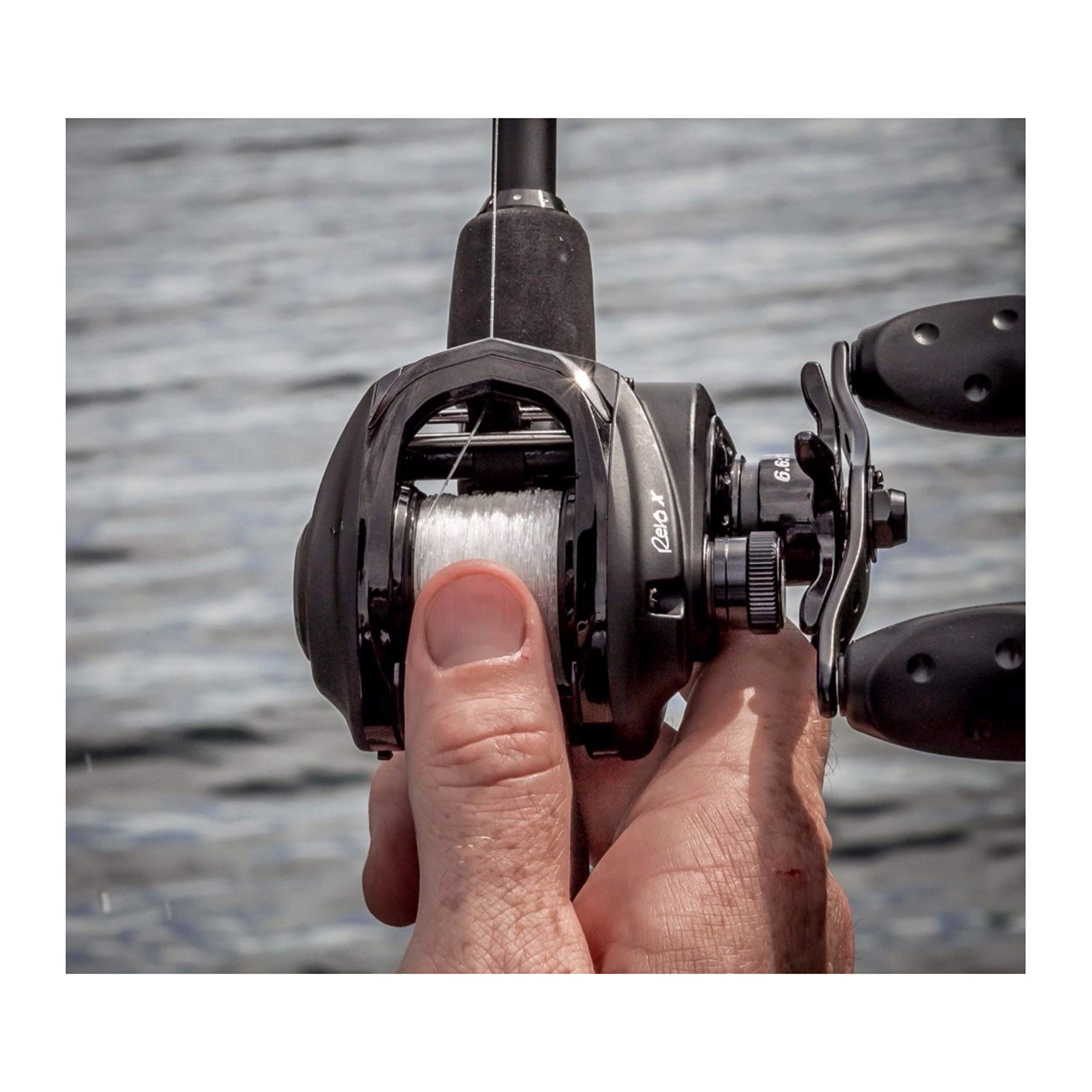 Abu Garcia Revo X Low Profile Baitcast Reel, Size LP (1430435), 7 Stainless Steel Ball Bearings + 1 DuraClutch Roller Bearing, Strong and Lightweight