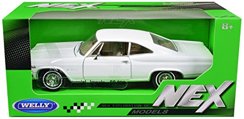 1965 Chevy Impala SS 396 White NEX Models 1/24 Diecast Model Car by Welly 22417W-WH